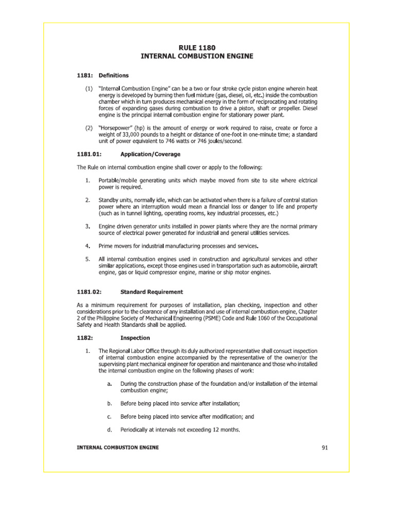 Rule 1180 - Internal Combustion Engine | PDF
