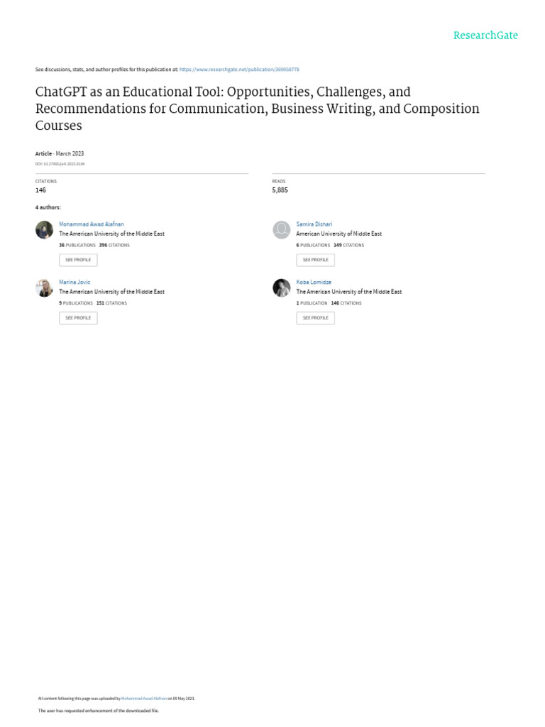 ChatGPT in Education: Insights & Strategies | PDF | Artificial ...