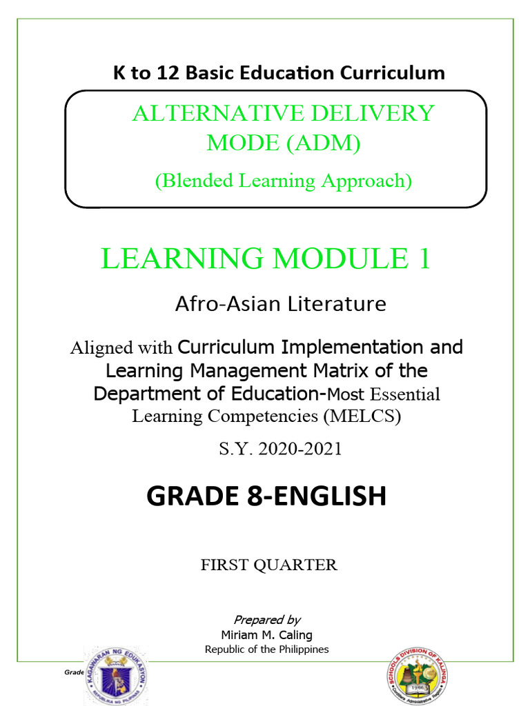 Grade 8 Cover Module | PDF | Learning | Human Communication