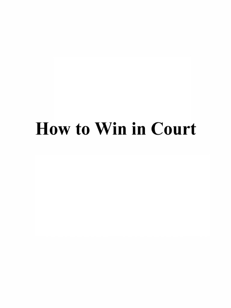 How To Win in Court | PDF