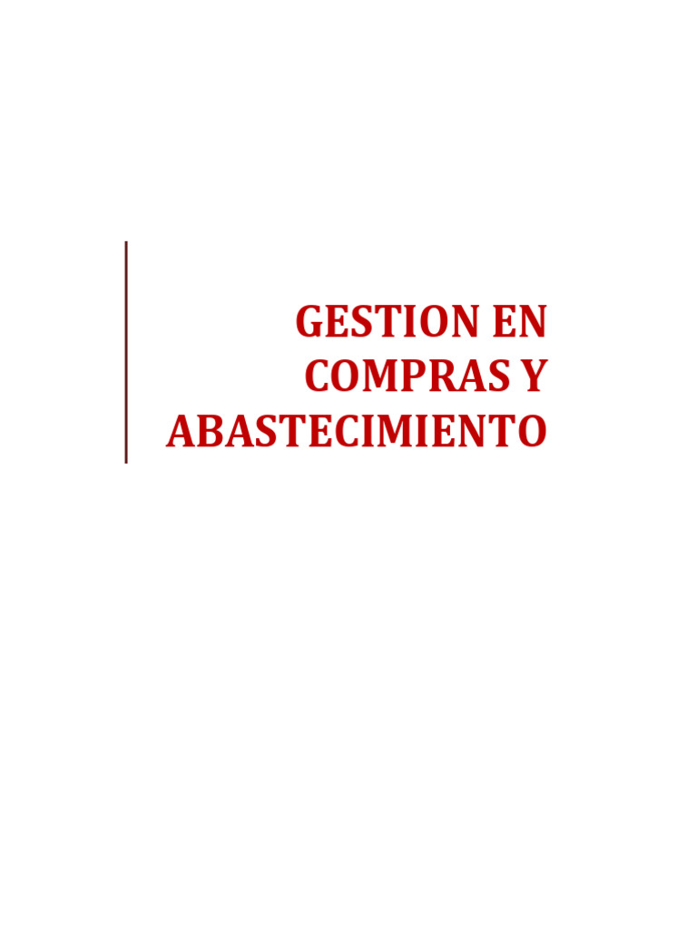 Gestión de Compras y Abastecimiento | PDF | Logística | Business