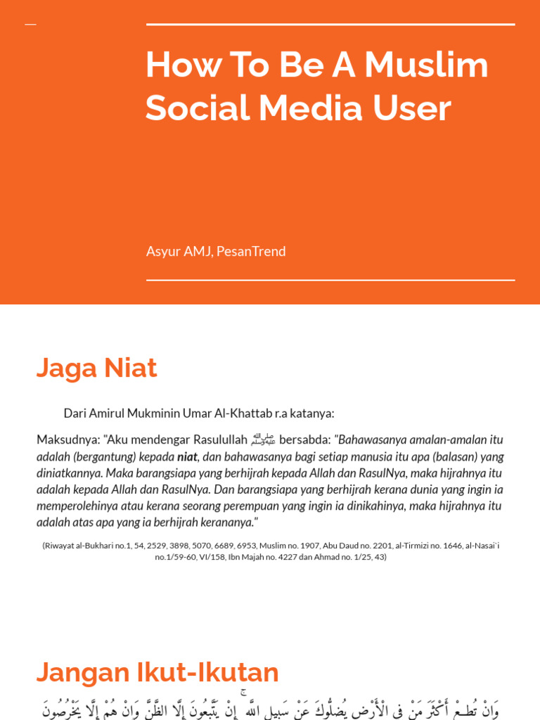 Panduan Etika Media Sosial Muslim | PDF