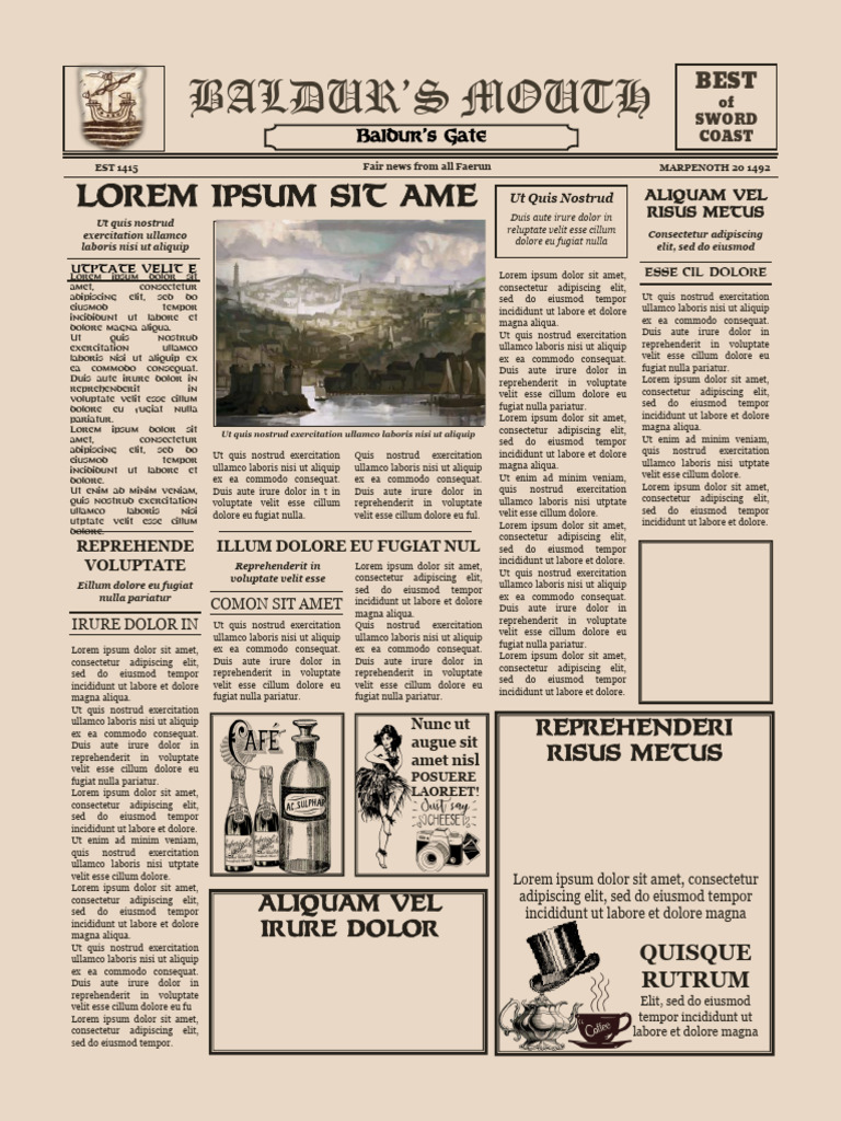 759617-Baldursmouth Broadsheet Template PDF | PDF