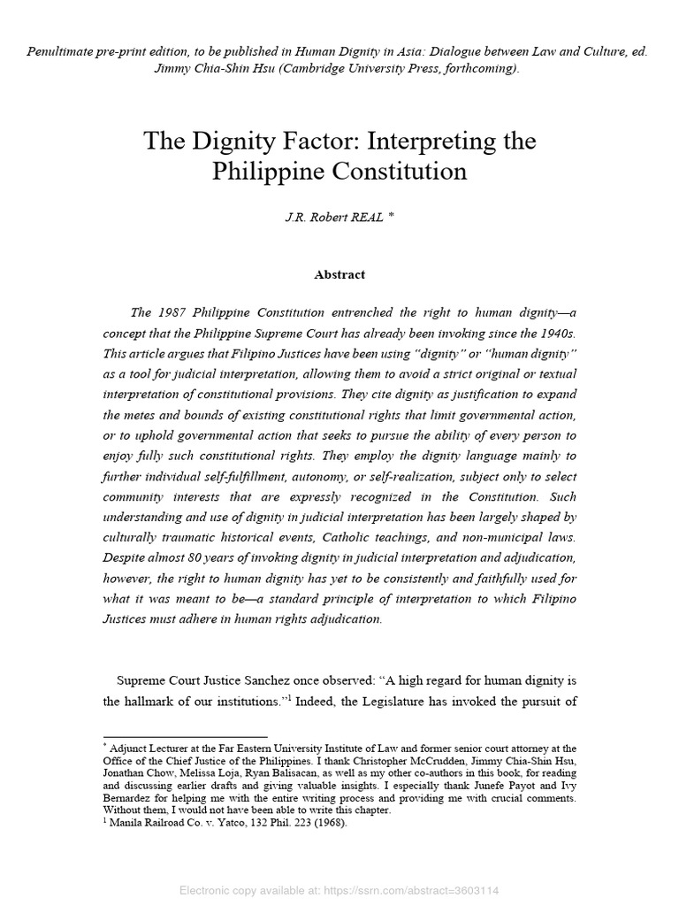 SSRN Id3603114 | PDF | Dignity | Right To Privacy