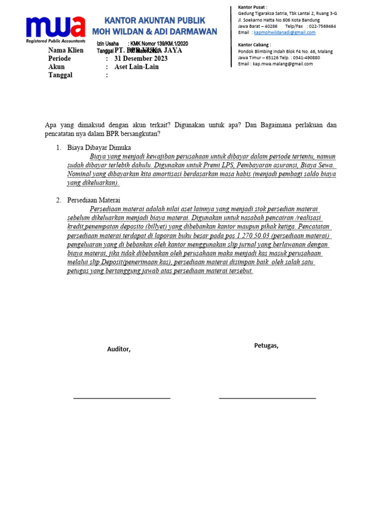 Form Wawancara Aset Lain-Lain, KSD, Kewajiban Lain-Lain | PDF | Karier & Perkembangan | Bisnis