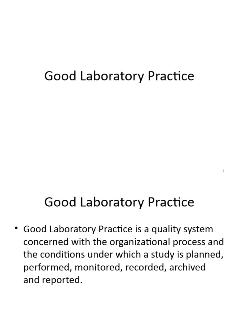 Understanding Good Laboratory Practice | PDF