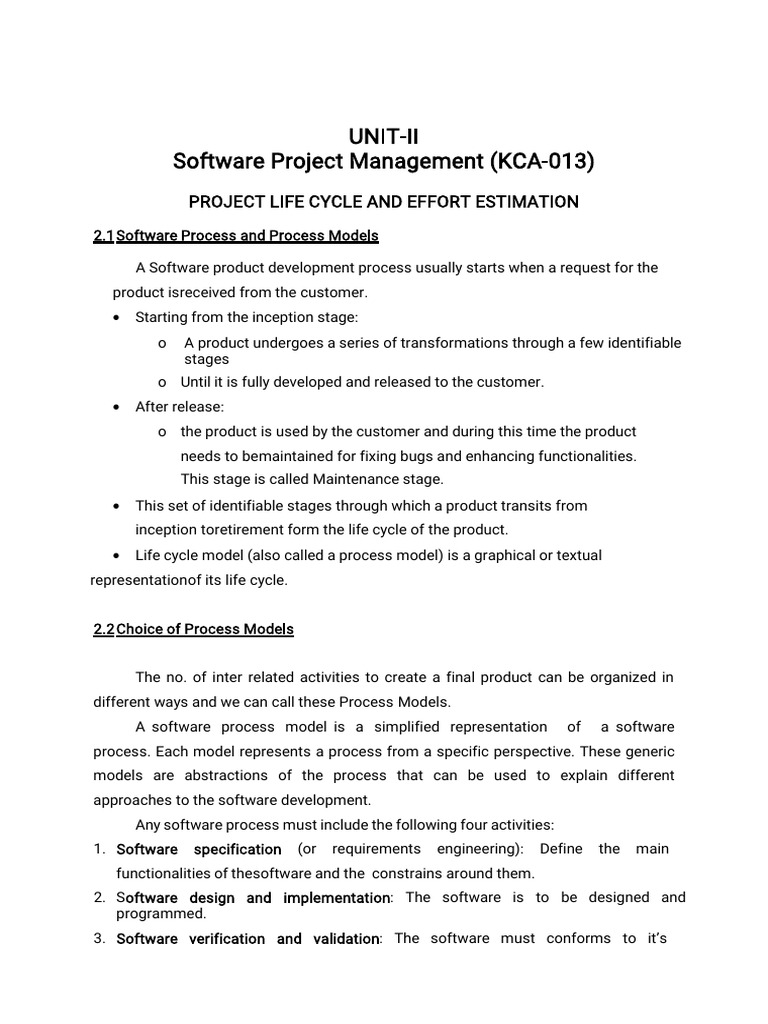 SPM Unit 2 | Download Free PDF | Software Development Process | Technology Development