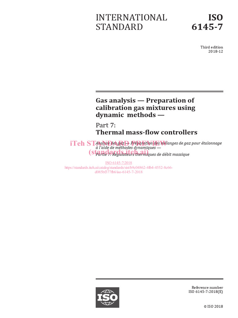 ISO-6145-7-2018 Preparation of Calibration Gas Mixtures Using Dynamic ...