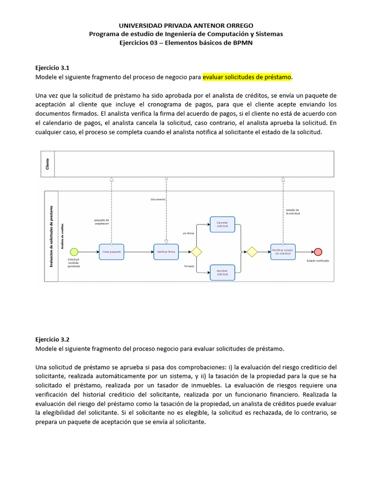 Informe Sem 5 Ejercicios 03 Elementos Basicos de BPMN EQUIPO 3 | PDF | Valoración (Finanzas ...