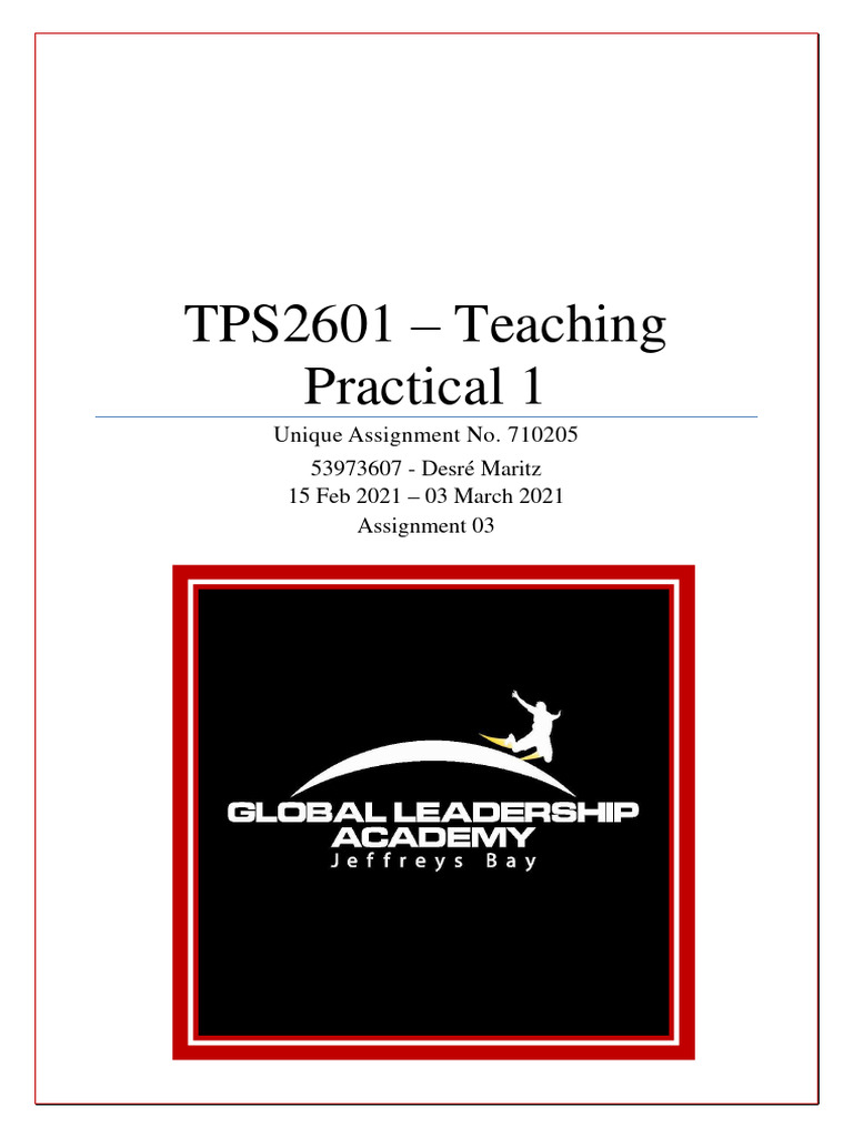 TPS2601 Portfolio | PDF | Teachers | Learning