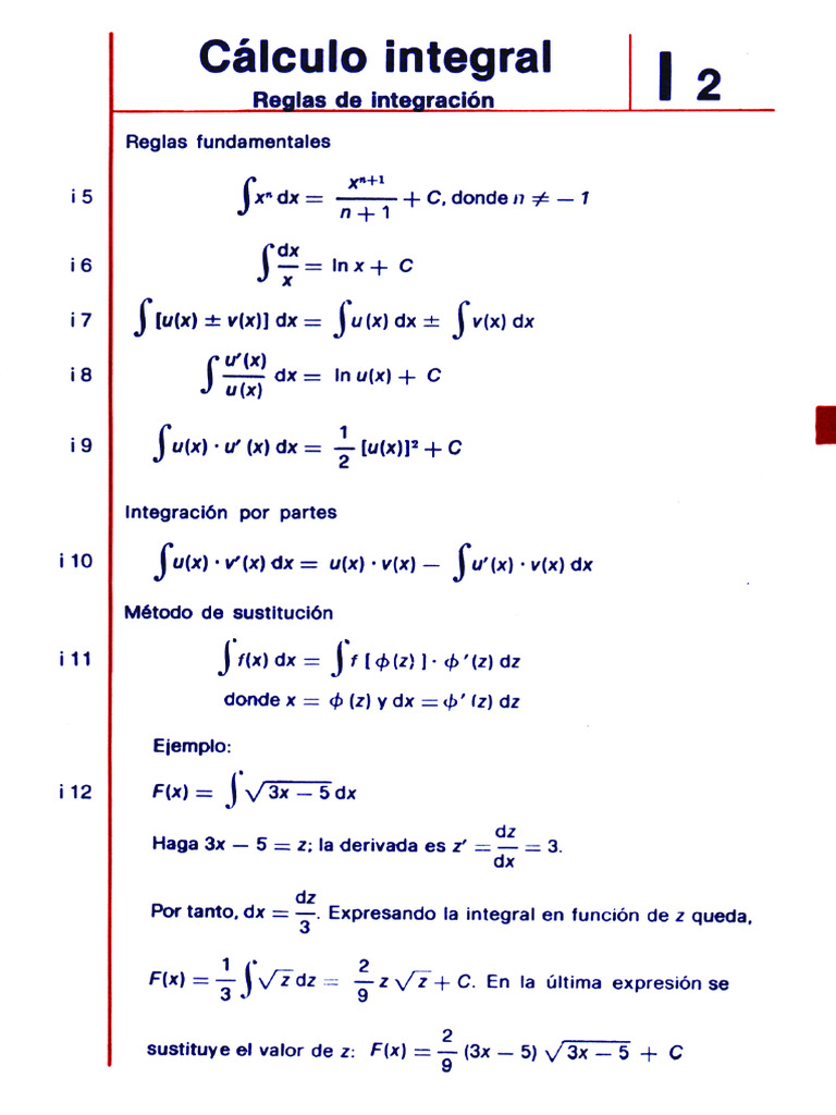 Formulario Integrales | PDF