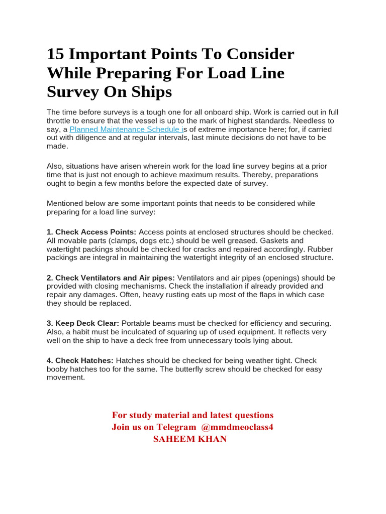 Loadline Survey | PDF | Ships | Deck (Ship)