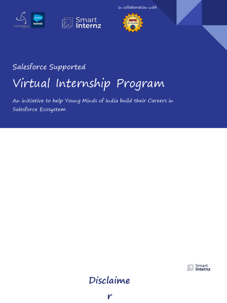 Salesforce Supported Virtual Internship Program 2024 Overview Pdf Information Technology 3460