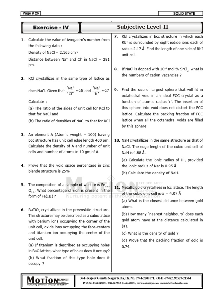 Exercise 4 | PDF | Crystal Structure | Materials