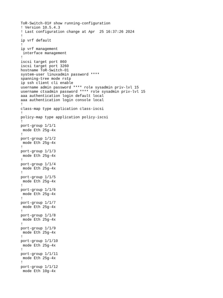 ToR-Switch-01# Show Running-Configu | PDF | Computer Science ...