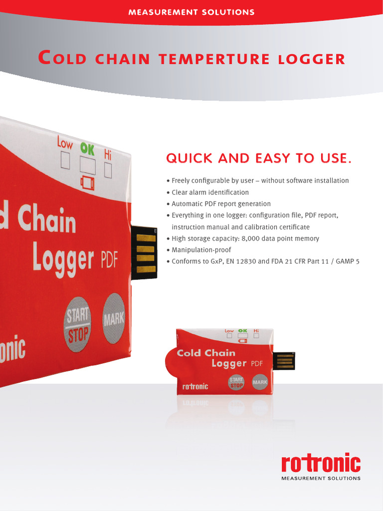 Rotronic Cold Chain Data Logger Data Sheet | PDF | Computing