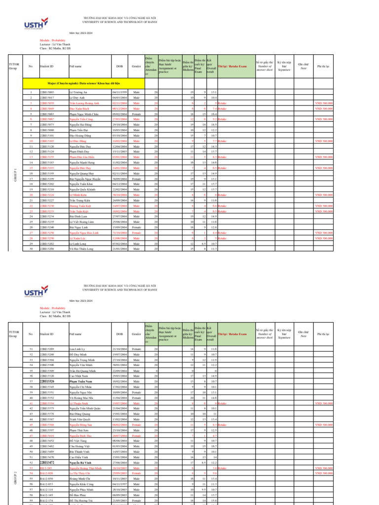 23 24 Math DS BI13 Probability Retakeexam | PDF