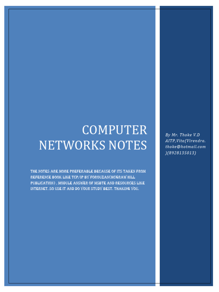 Computer Network Notes For All MSBTE Stu | Download Free PDF | Network ...
