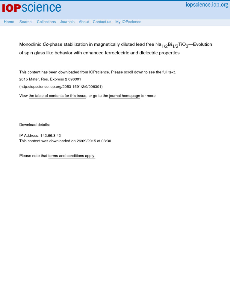 2015-Monoclinic Cc-Phase Stabilization in Magnetically Diluted Lead Free NBT-Evolution of Spin ...