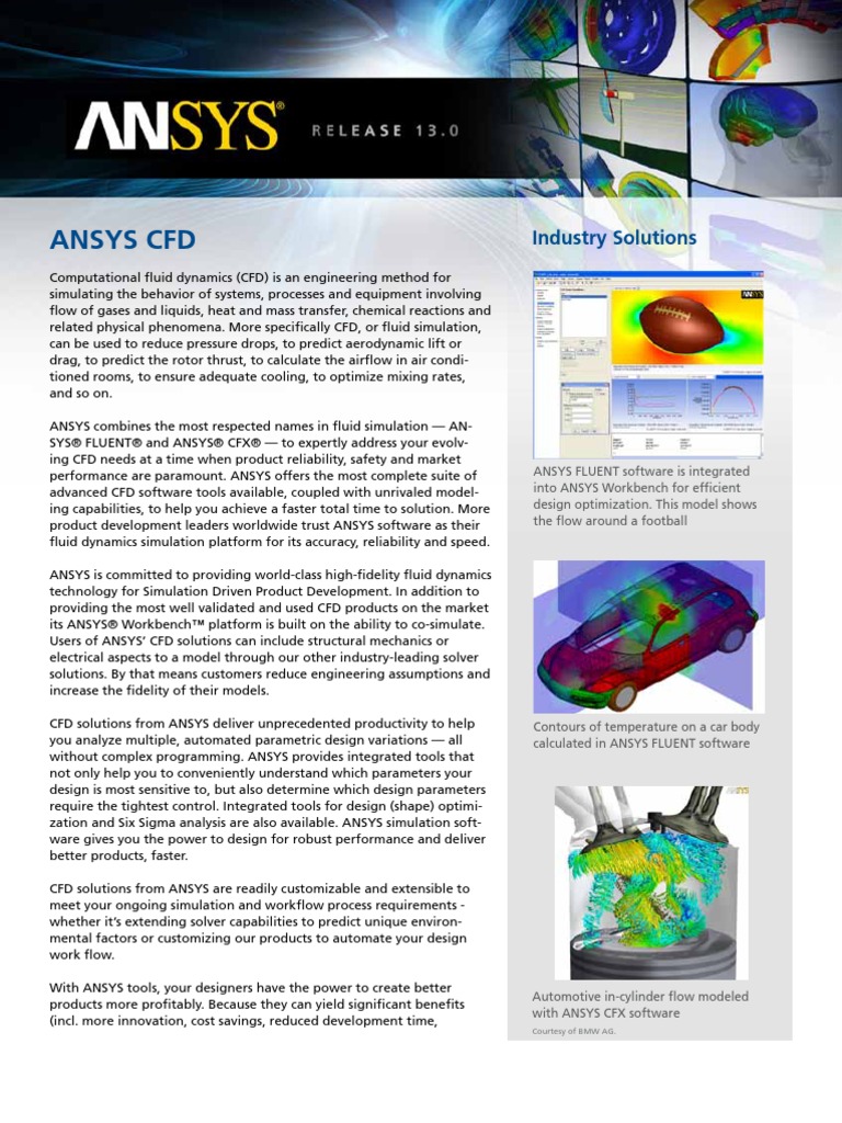 Ansys CFD Brochure | PDF | Computational Fluid Dynamics | Simulation