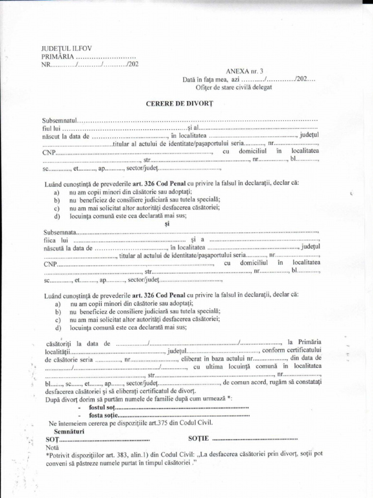 Model Cerere Divort 1 (1) | PDF