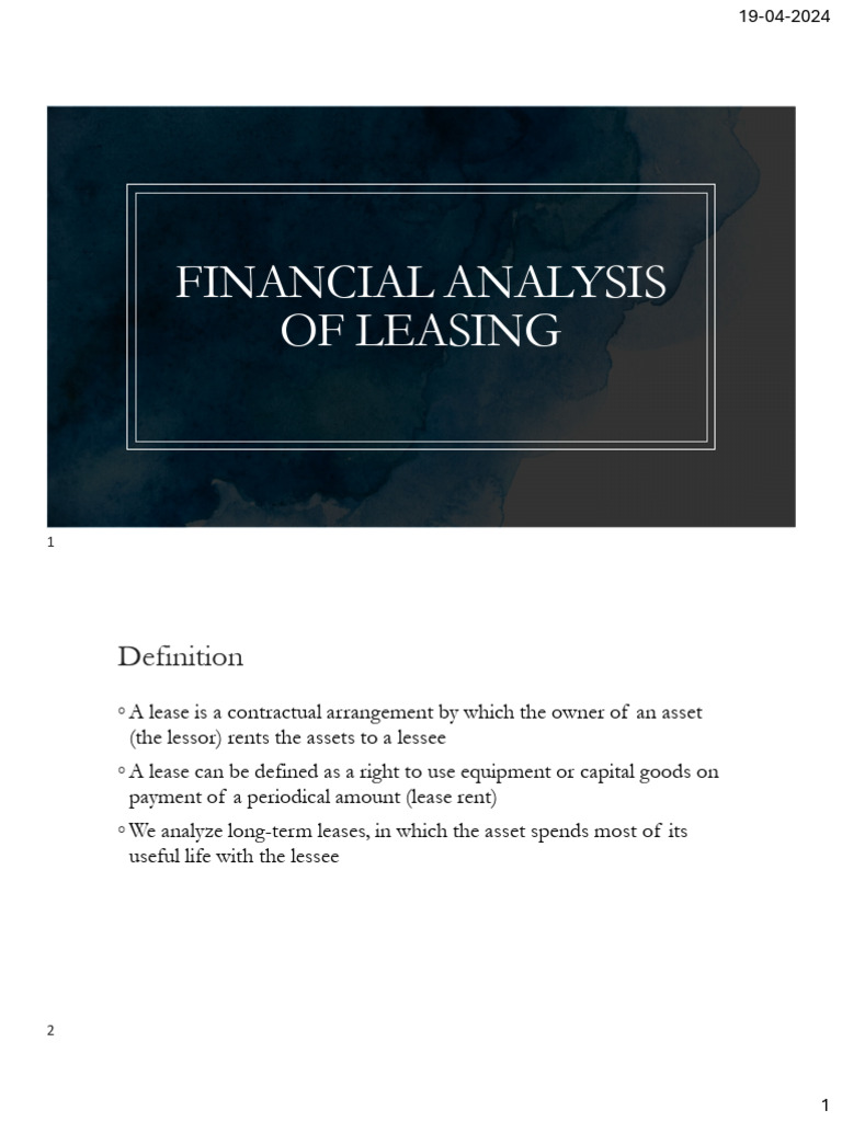 Financial Analysis of Leasing | PDF | Lease | Depreciation
