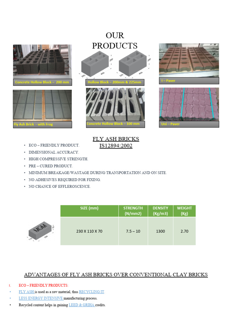 Fly Ash Bricks | PDF | Concrete | Brick