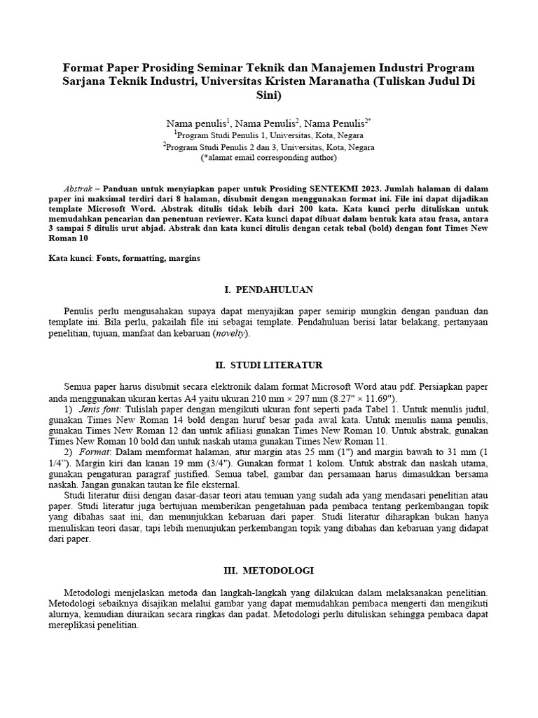 Template Paper Prosiding SENTEKMI 2023 | PDF