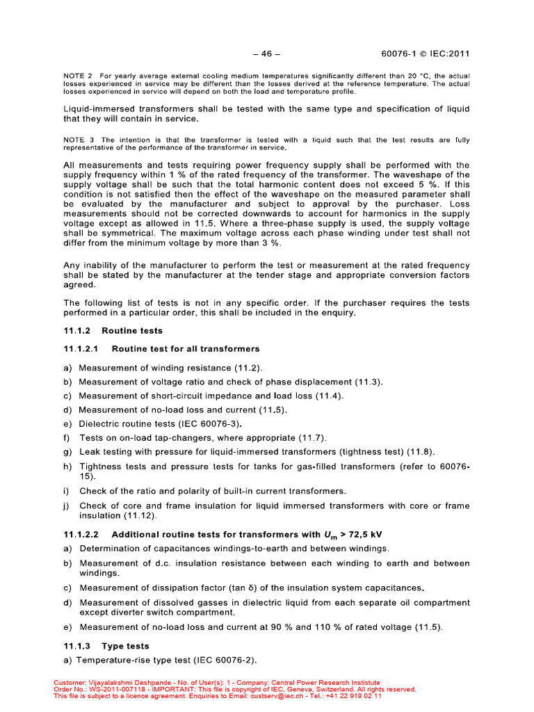 Extract IEC 60076 | PDF