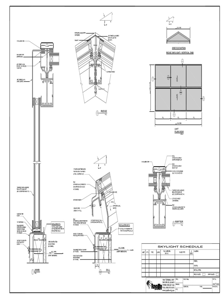 Multi Lite Ridge Skylight Drawing | PDF