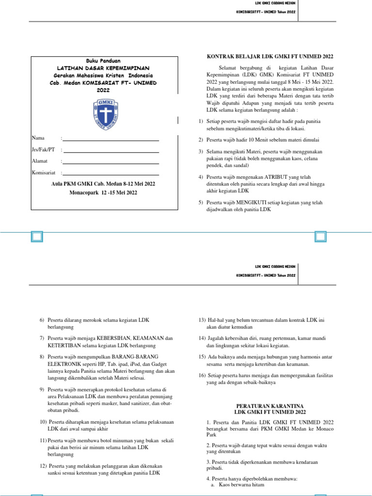 Panduan LDK GMKI FT UNIMED 2022 | PDF