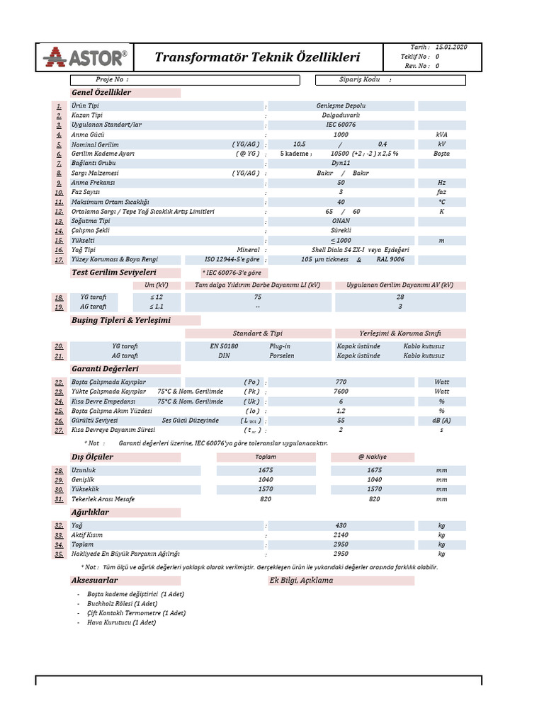 TDS 1000 kVA 10,5 0,4 KV CU GD 95.012.F | PDF