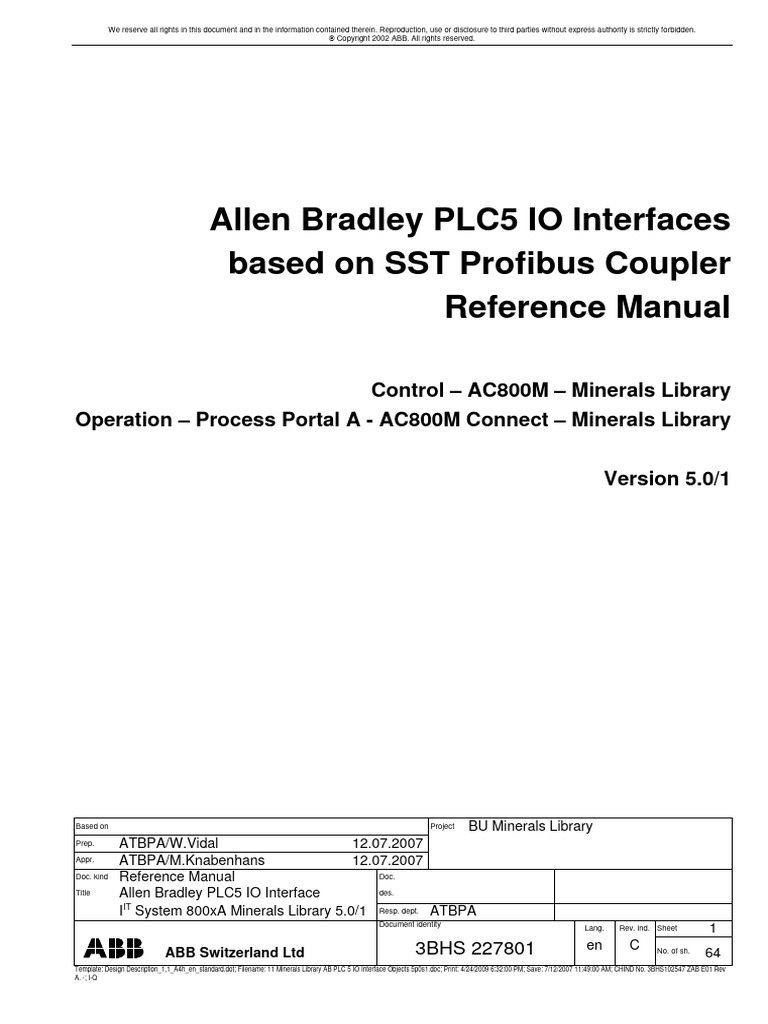 11 Minerals Library AB PLC 5 IO Interface Objects 5p0s1 | PDF | Input/Output | Programmable ...