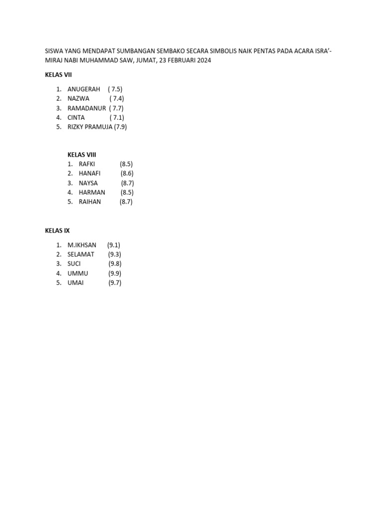 Sumbangan Sembako Ramadhan | PDF | Griya & Taman | Sains & Matematika