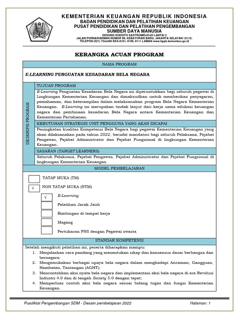 Kap E-Learning Bela Negara Ver. 5 Ds | PDF | Karier & Perkembangan