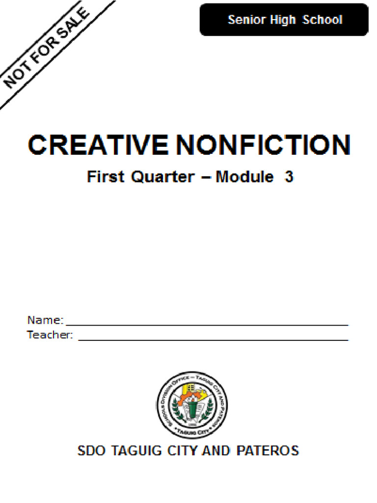 Creative Nonfiction Module 3 | PDF | Poetry | Rhyme
