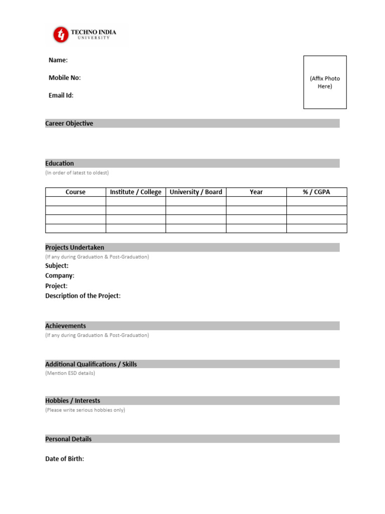 Sample Technical CV | PDF