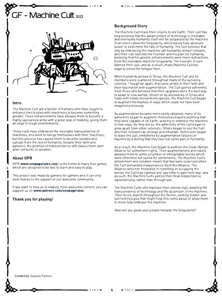 GF - Machine Cult 3.1.0 | PDF | Technological Singularity | Military ...