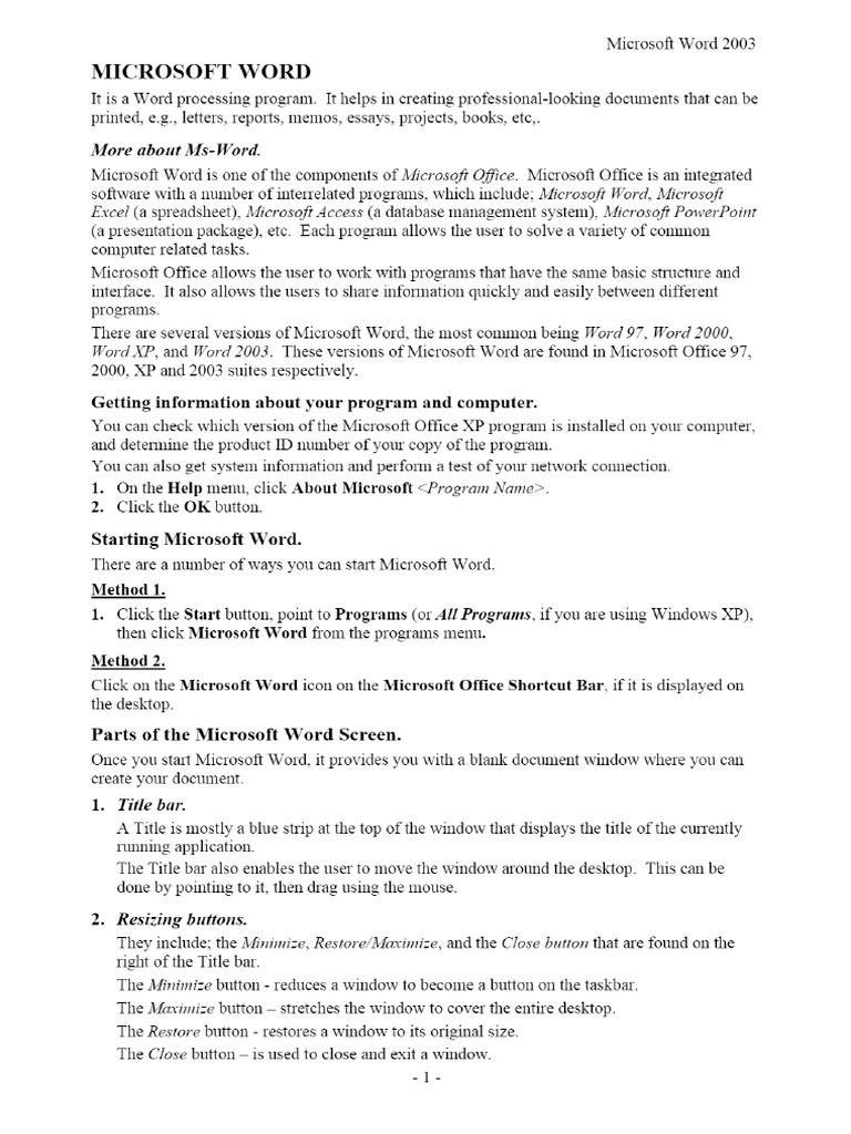 Ms Word Notes Pdf Masomo Msingi Publishers Pdf