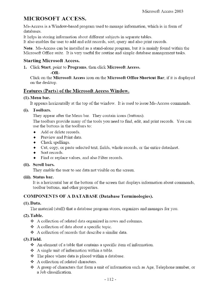 Ms Access PDF Notes - Masomo Msingi Publishers | PDF