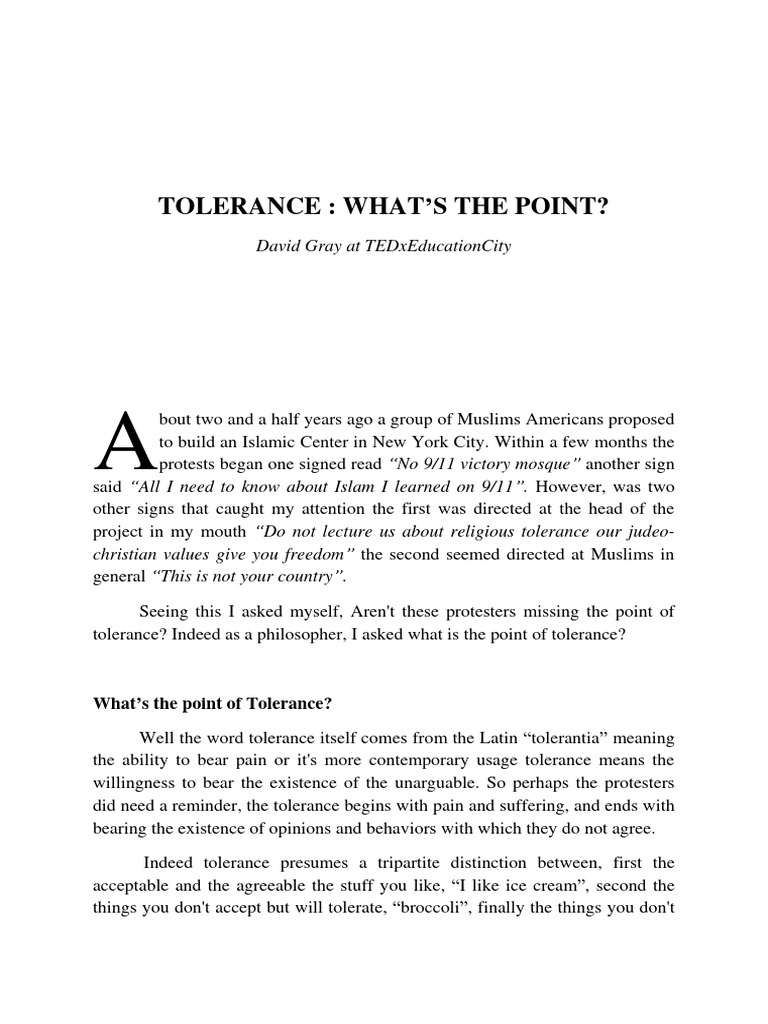 Tolerance (Extensive Listening) | PDF | Toleration | Fundamentalism