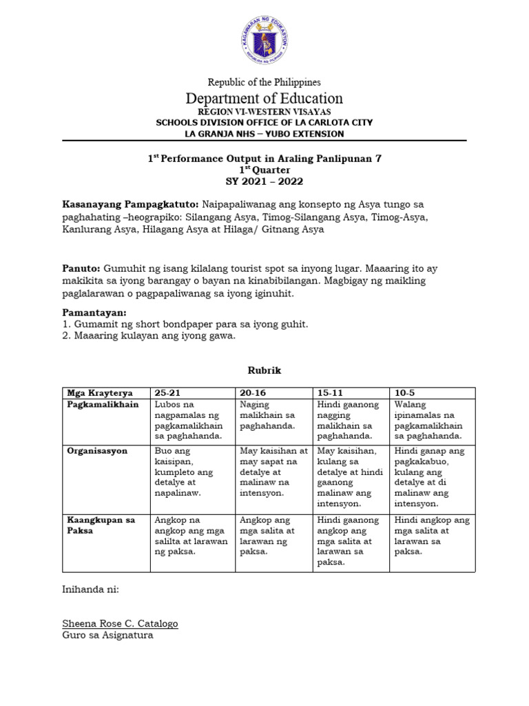 Department of Education: Republic of The Philippines | PDF