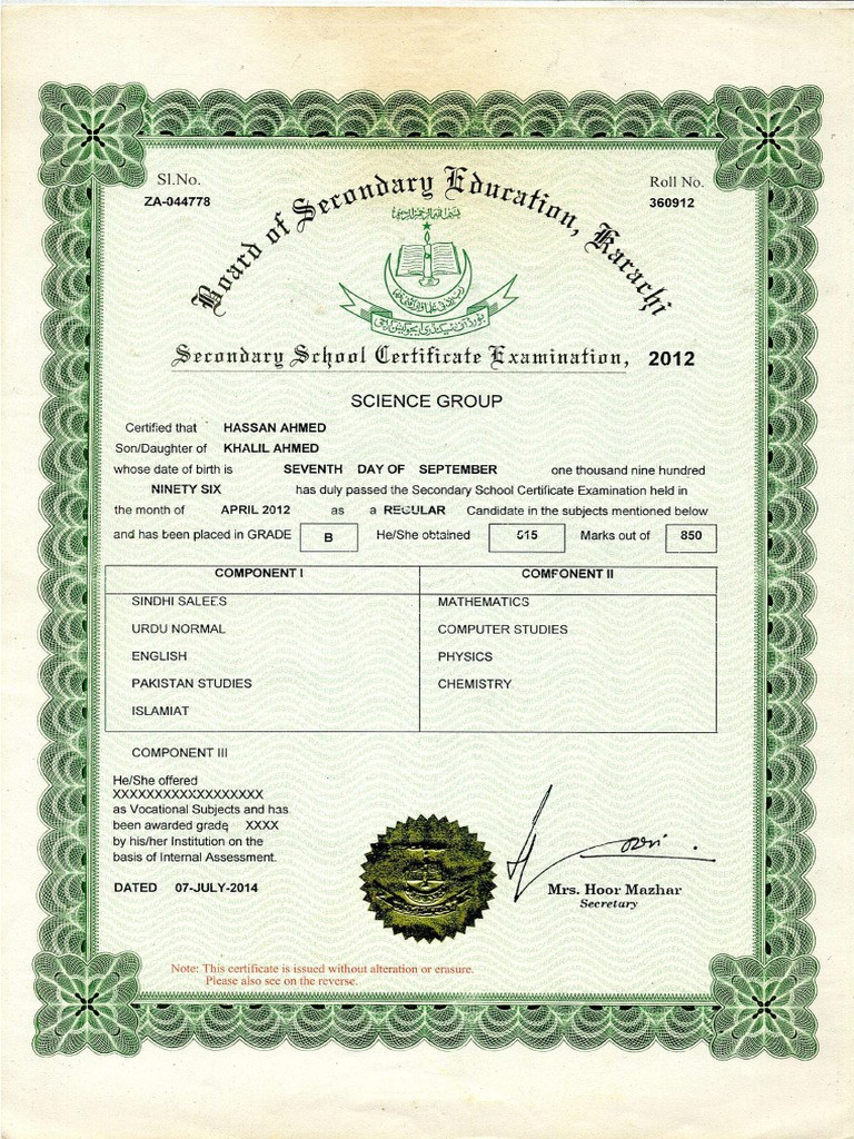 Matric certificate_compressed | PDF