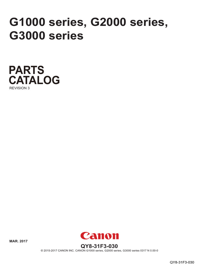 Canon G1000 - G2000 - G3000 - PartsCatalog - E - Rev03 | PDF