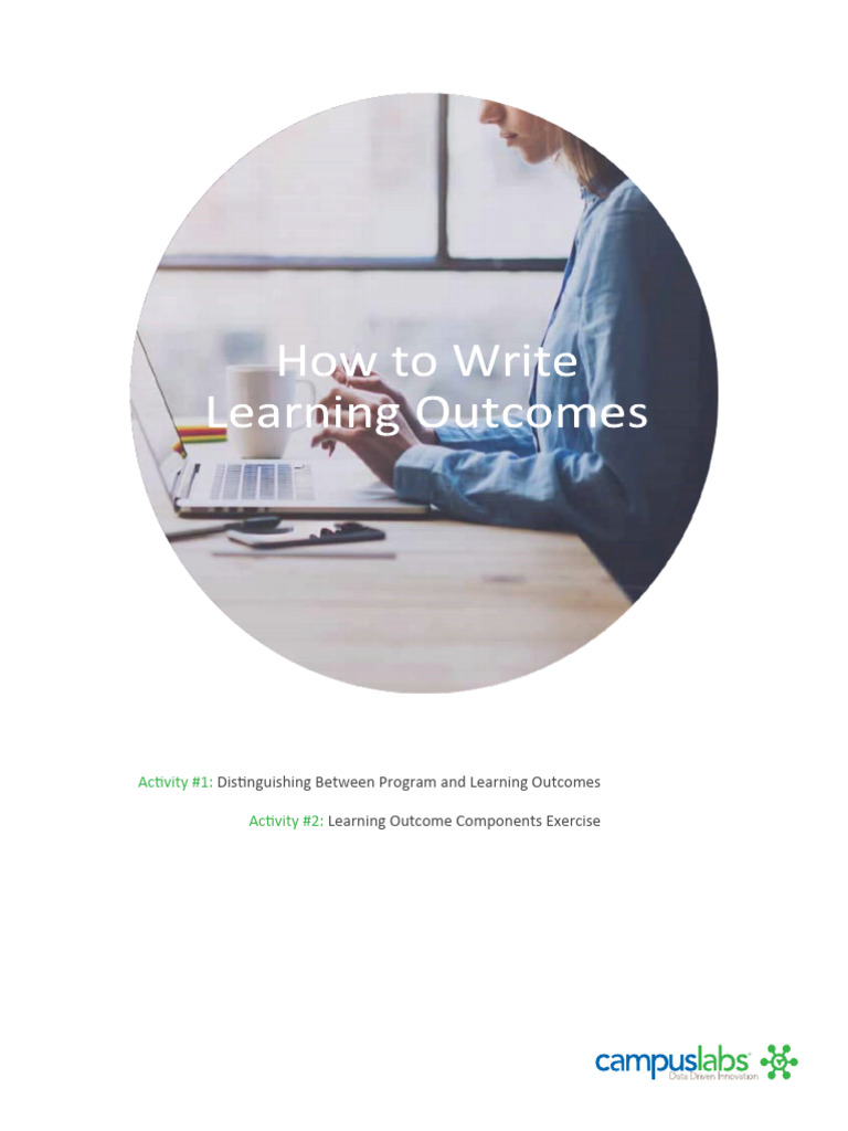 How To Write Learning Outcomes Worksheet | PDF | Learning ...