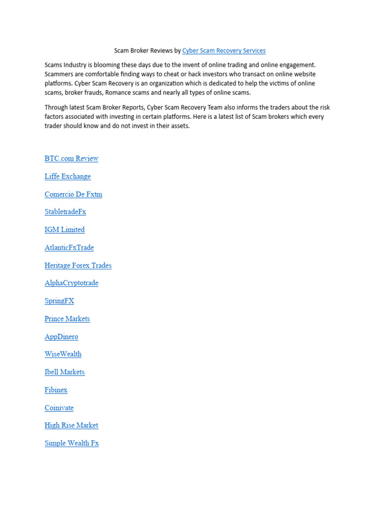 Cyber Scam Recovery | PDF | Investing | Foreign Exchange Market