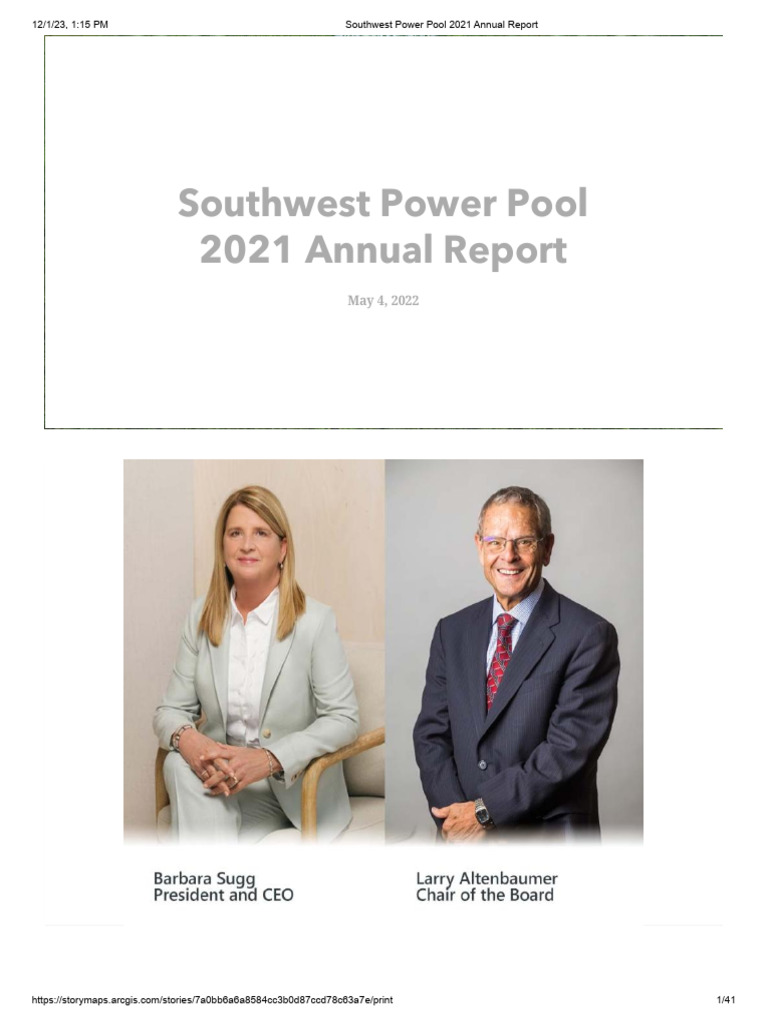 Southwest Power Pool 2021 Annual Report | PDF | Electric Power ...
