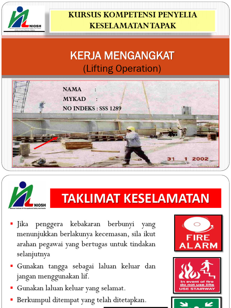 JSA Lifting Operation - Wong Tiong Ming | PDF