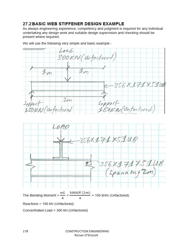 27.2basic Web Stiffener Design Example | PDF | Buckling | Structural Engineering