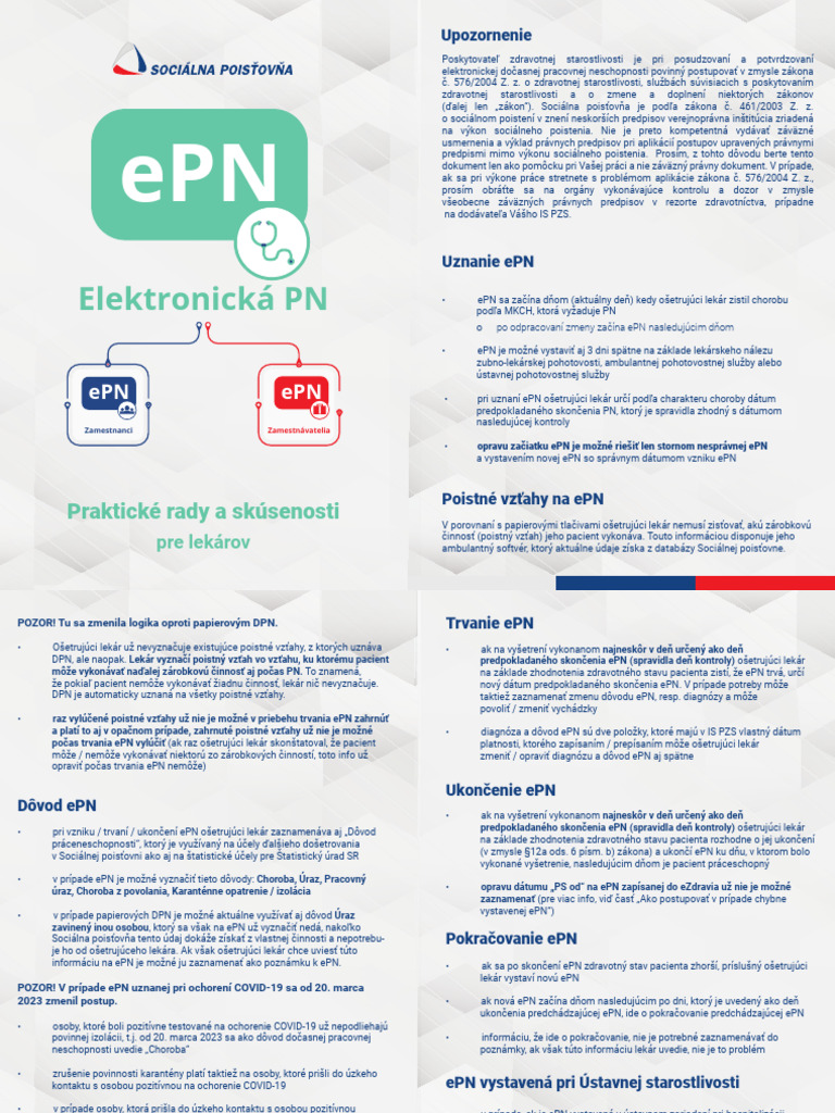 ePN - Praktické Rady A Skúsenosti Pre Lekárov | PDF